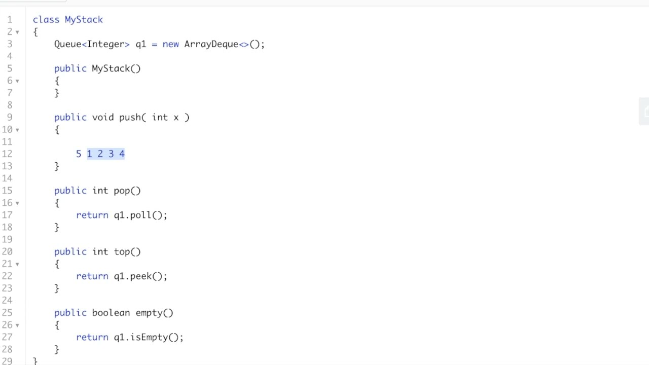 LeetCode 225. Implement Stack using Queues (2 queues & 1 queue)