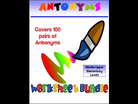 Antonyms Vocabulary Worksheet Bundle