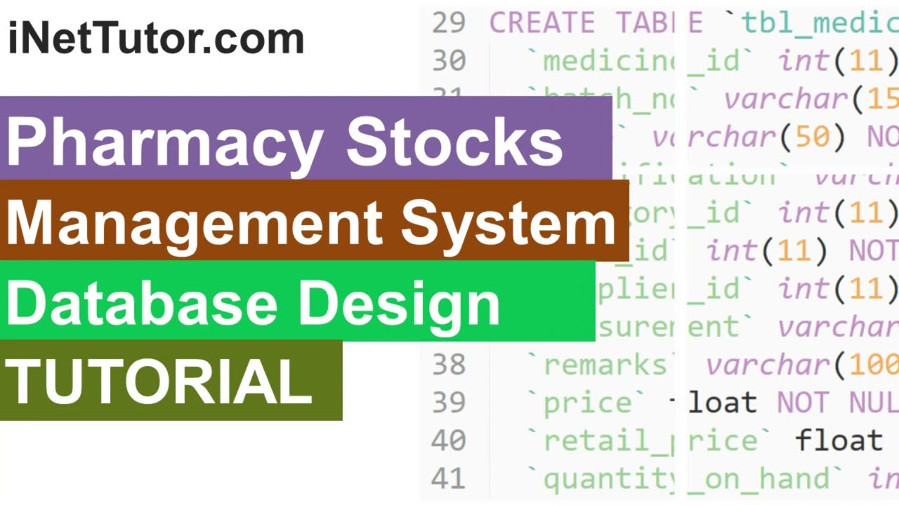 Pharmacy Stocks Management System Database Design Tutorial