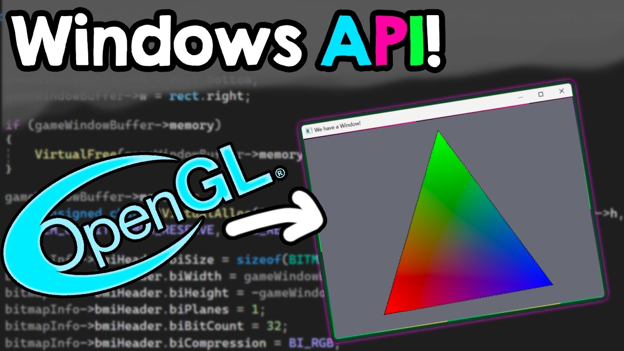 Enable OpenGL for your WIN API window! WIN API for Game Developers, day 16.
