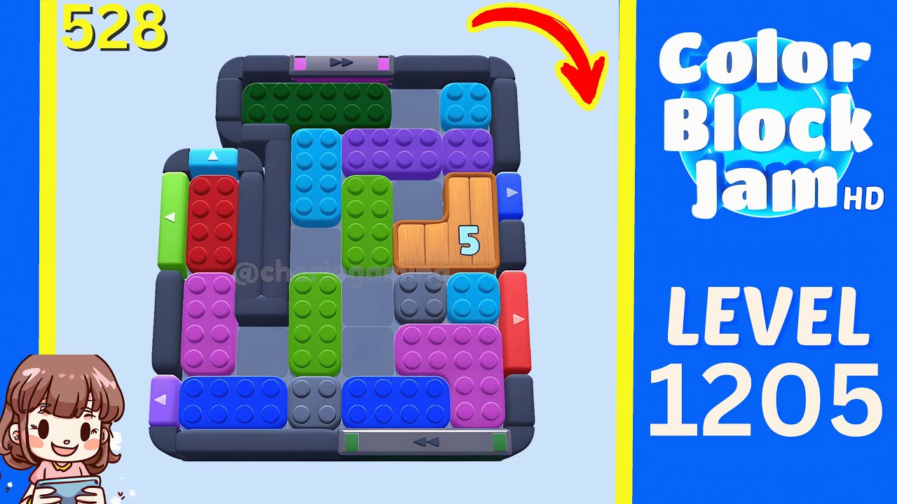 Color Block Jam Level 528 (1205) Solution Walkthrough