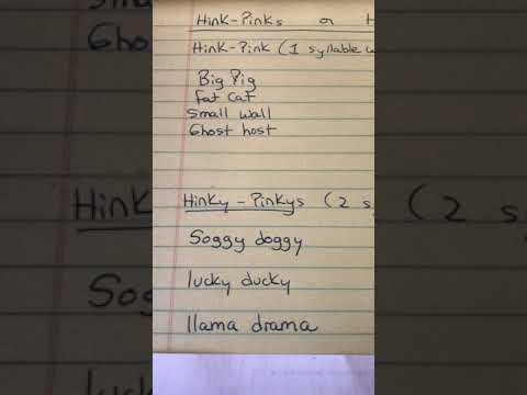 Hinky Pinky rhymes