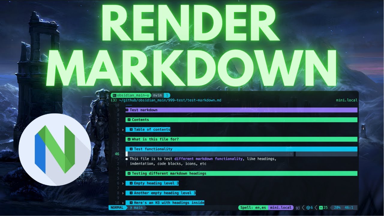 Beautiful markdown documents with render-markdown.nvim