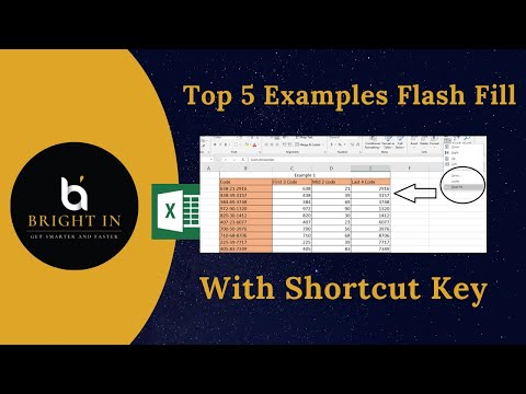 Flash Fill In Microsoft Excel || Top 5 Examples With Shortcut Key || Bright In