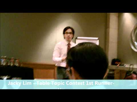Singapore Public Speaking Training | Table Topics Contest 2012 - Jacky Lim | Toastmasters Club