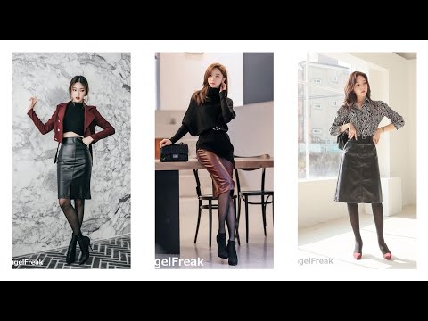 Beautiful Combination Of Tights with Leather Dress & Heels For Girls Fashion Ideas