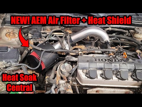 Installing A New AEM Air Filter & Heat Shield On My ES1 Civic (2005 Honda Civic Sedan)