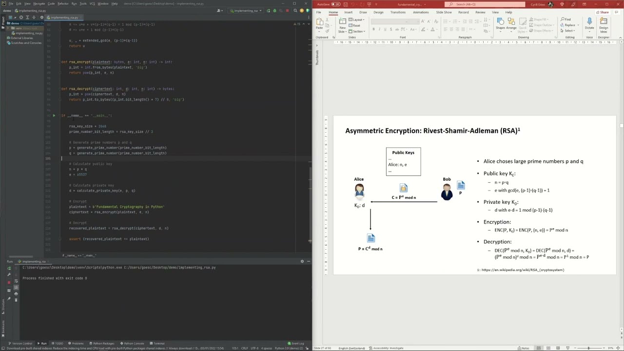 Cryptography with Python 18: Implementing RSA in Python #3