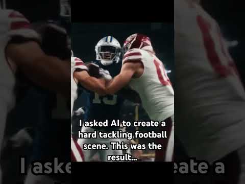 I asked AI to create a hard tackling football scene…#ai #aiart