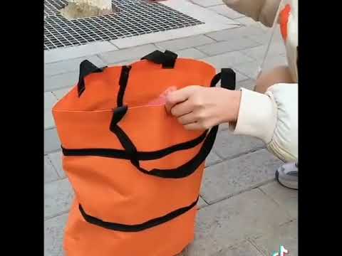 Foldable shopping bag on wheels
