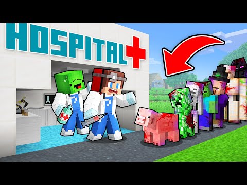 Mikey and JJ Open a Hospital for Mobs in Minecraft (Maizen)