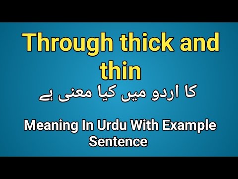 Through thick and thin idiom meaning in urdu/hindi with example sentence