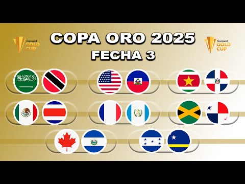 FECHAS, HORARIOS Y CANALES PARA LA JORNADA 3 DE LA COPA ORO 2025 (FASE DE GRUPOS)