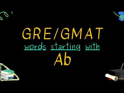 GRE/GMAT | Words starting with Ab #2 | GRE/GMAT EXAM | Exam Prep