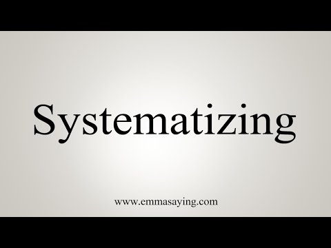 How To Say Systematizing