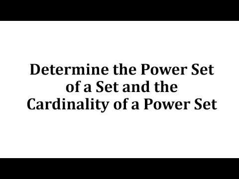 Determine the Power Set of a Set and the Cardinality of a Power Set ...