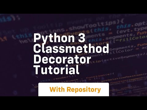 Python 3 classmethod decorator tutorial