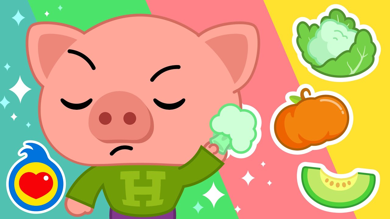 ¡Juego de Frutas y Verduras! Parte 2 🥬🍓 Con Hoggie El Cerdito Enojón 🐽 Videos Educativos | Plim Plim