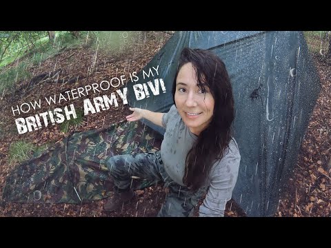 Wet Camping with my British Army Bivi 🌧️ Heavy Rain, Thunder & Badger