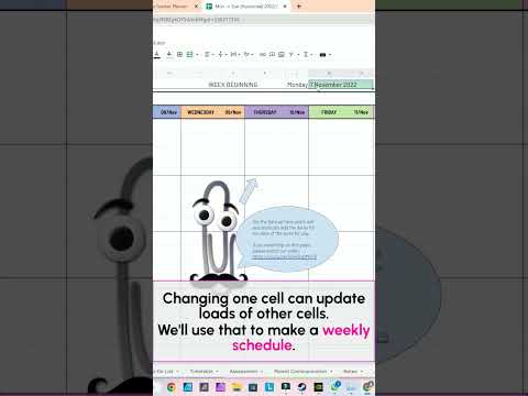 Using one cell to update all the dates on a weekly schedule #googlesheets#googlesheetstips #tutorial
