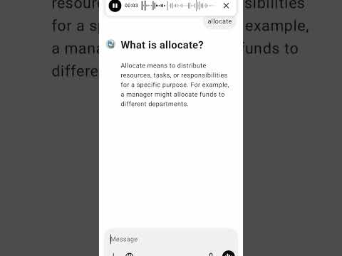 What is allocate?