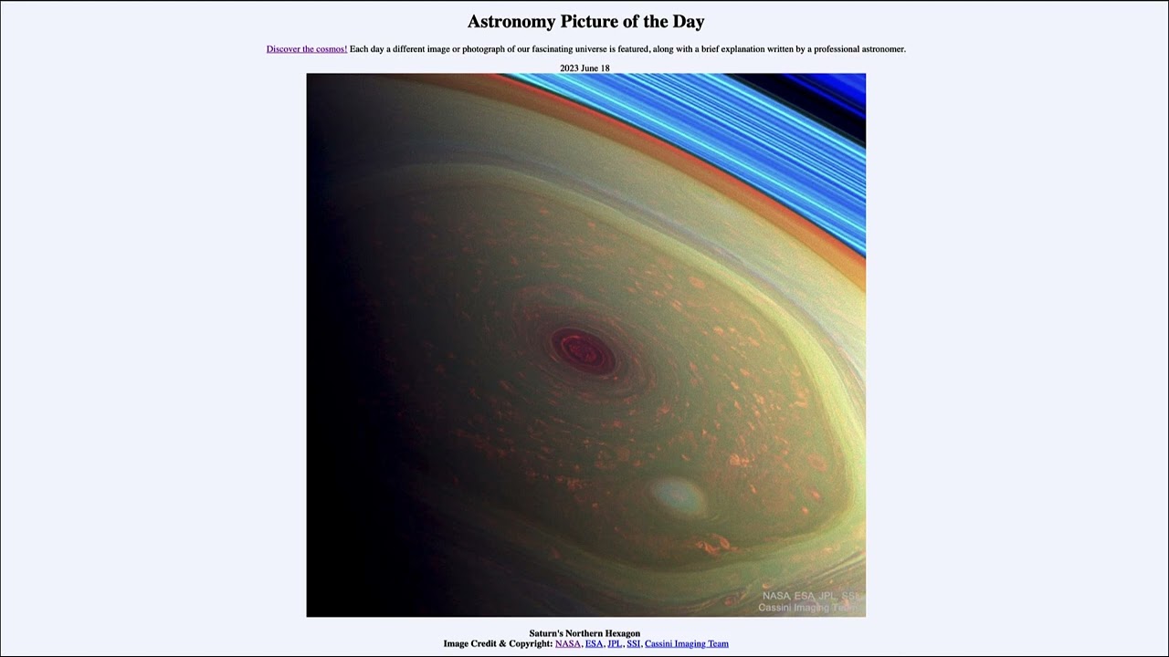 2023 June 18 - Saturn's Northern Hexagon