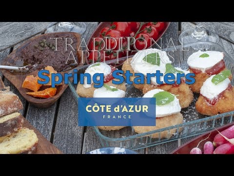 French Starters Appetizers: Tapenade Dip and Street Food Socca