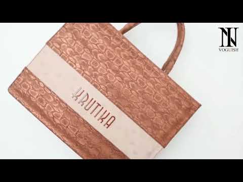 Glossy Snake Skin Leather Personalized Tote Bag