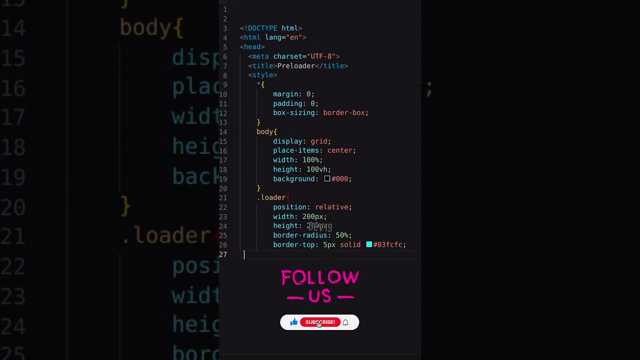 Pre Loader using HTML and CSS #frontenddeveloper #coding #programming #webdevelopment #website