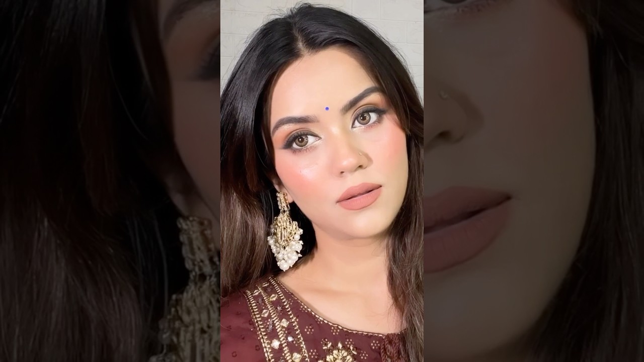 Festive makeup look❤️links in description 💫 #festiveseason #makupshorts #makuptutorial