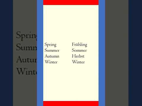 Learn Seasons in German
