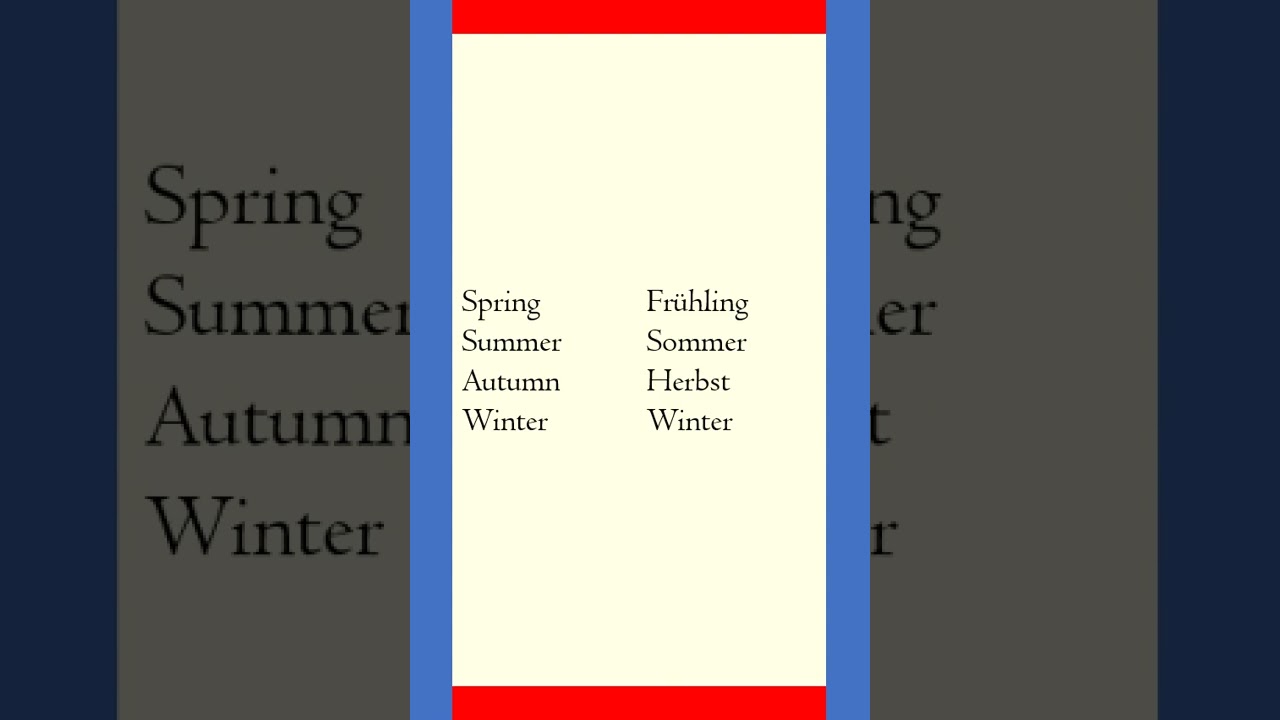 Learn Seasons in German