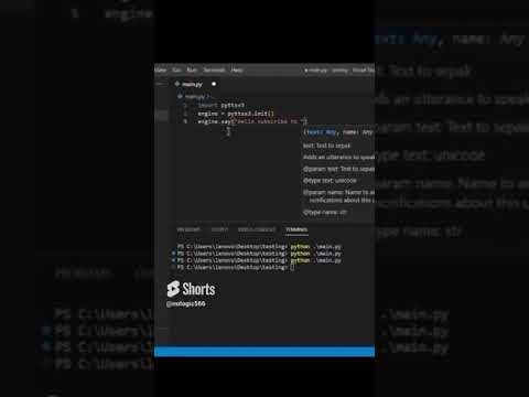 text to speech in #python #coding