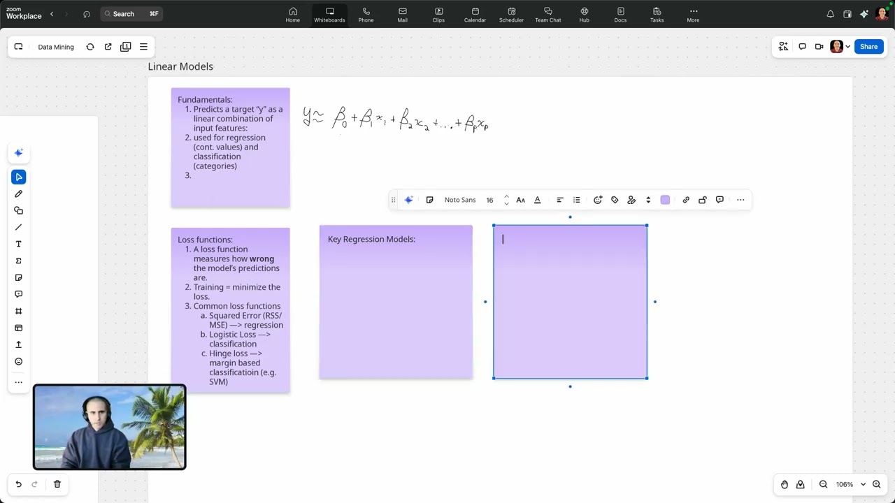 Linear Models  Regression, Classification, Loss Functions, and Regression Models