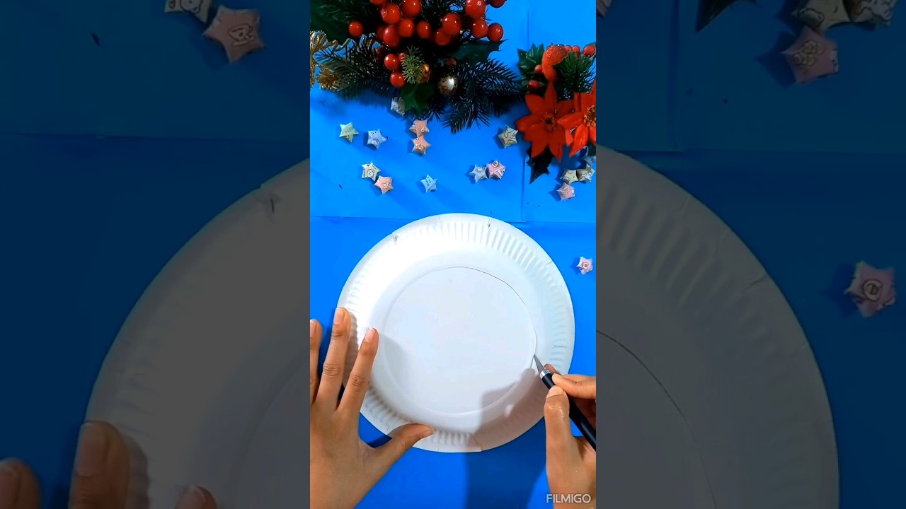 amazing paper plate snowman ⛄️ craft #craft #easycraft #craftshorts #youtubeshorts