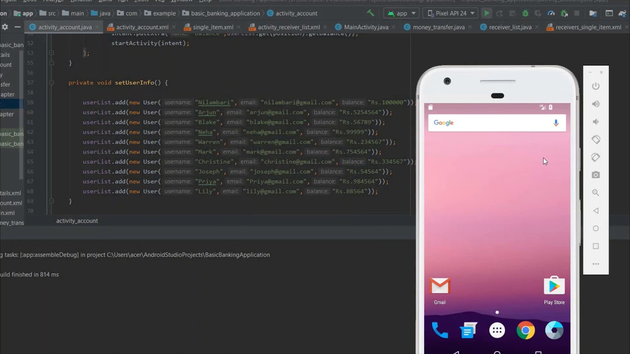 Basic Banking Application #GRIPJAN21