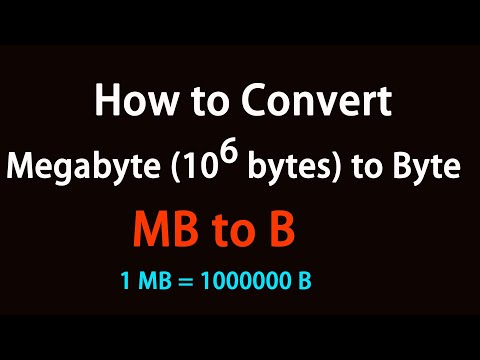 How to Convert Megabyte (10⁶ bytes) to Byte?