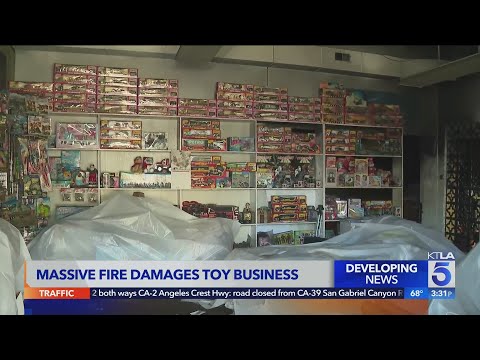 Massive fire damages toy business