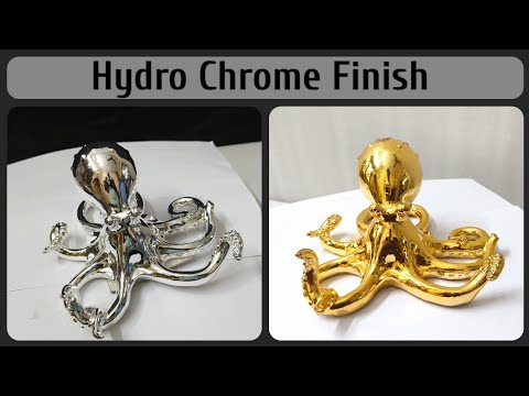 Chrome and Gold Finish on Resin Octopus Piece #hydrochrome #resin #resinart #Goldchrome #gold#chrome