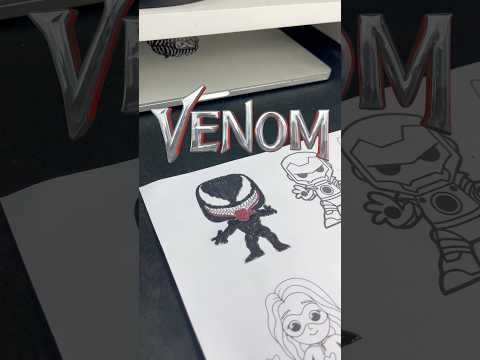 Drawing Venom in 30 Sec ⏳ #venom #drawing #marvel #coloring