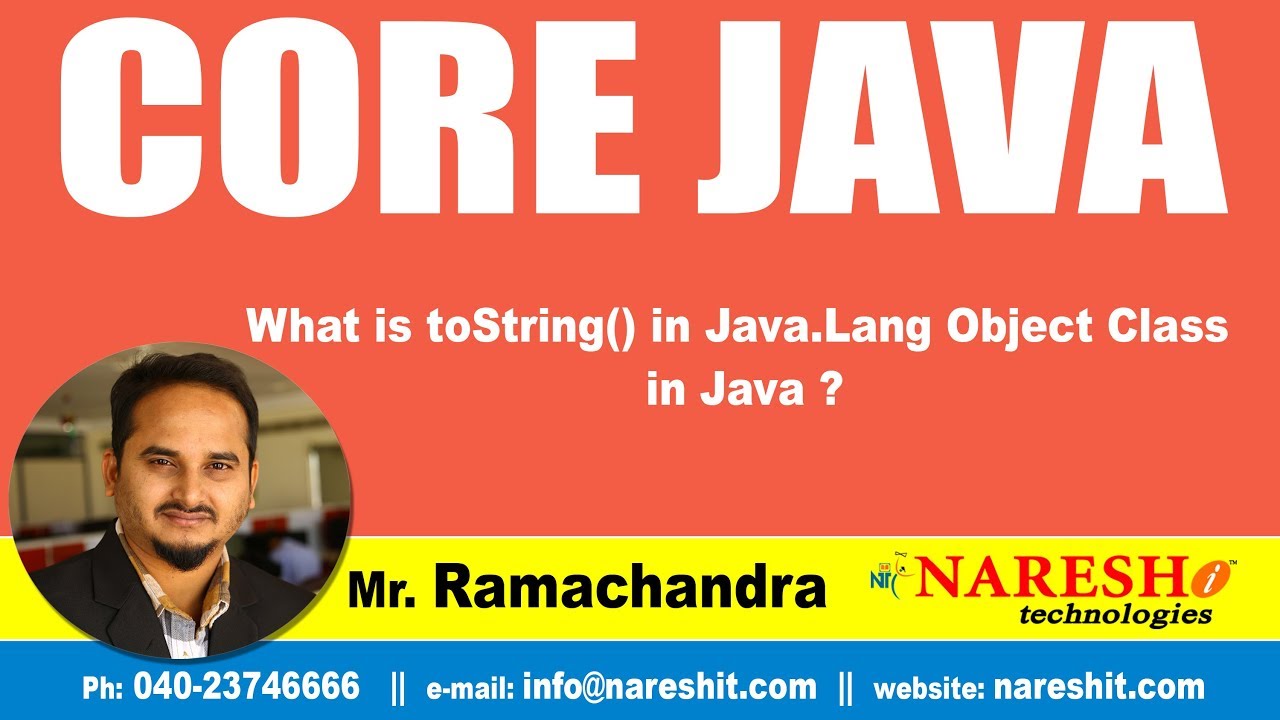 Core Java Tutorial | What is toString() in Java.Lang Object Class in Java ? | Mr.Ramchandra
