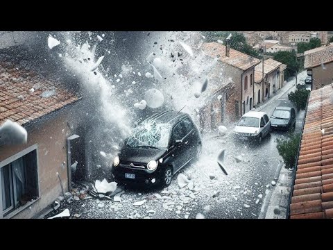 Apricot-Sized Hailstorm Slams Northern Italy | Cars Destroyed, Streets Flooded!
