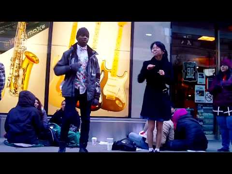 Perfume fans warmming with Chocolate Disco in the line for WT3rd in NYC