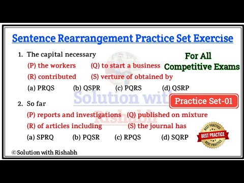 Sentence rearrangement Practice Set | Para Jumbled Sentences Tricks | For All Competitive Exams
