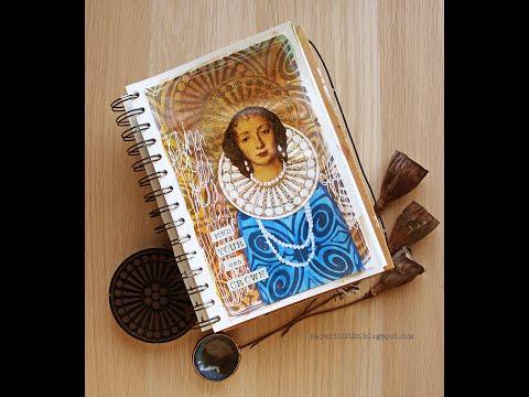 Henrietta Maria - an art journal page using Nathalie Kalbach stamps