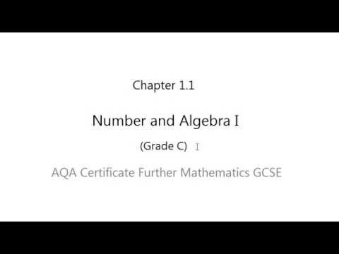 AQA Certificate Further Mathematics GCSE: Chapter 1.1 Number and Algebra I (Grade C)