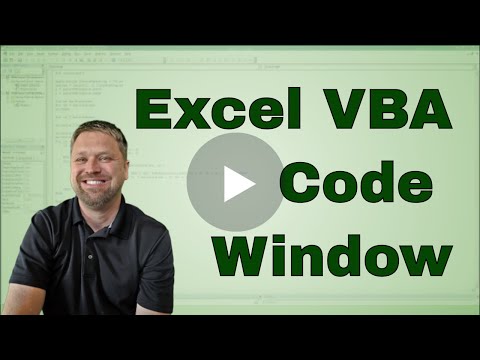 Excel VBA Visual Basic Editor Code Window