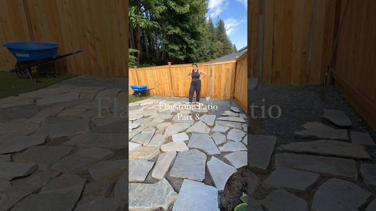 Flagstone Patio - Part 8 | about to start the final step of this DIY! #homeimprovement #diy #patio