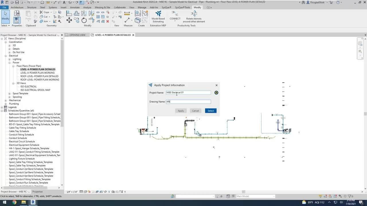 Model-Based Estimating: Publishing your First Electrical Model Components to Estimation MEP