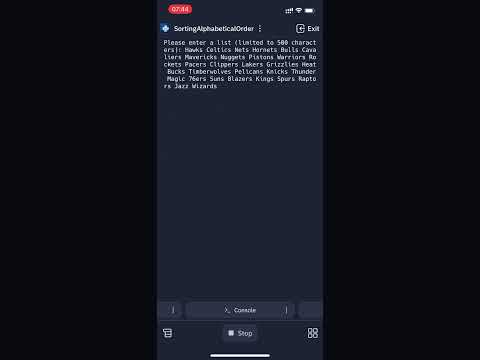 A python script that sorts a list into alphabetical order